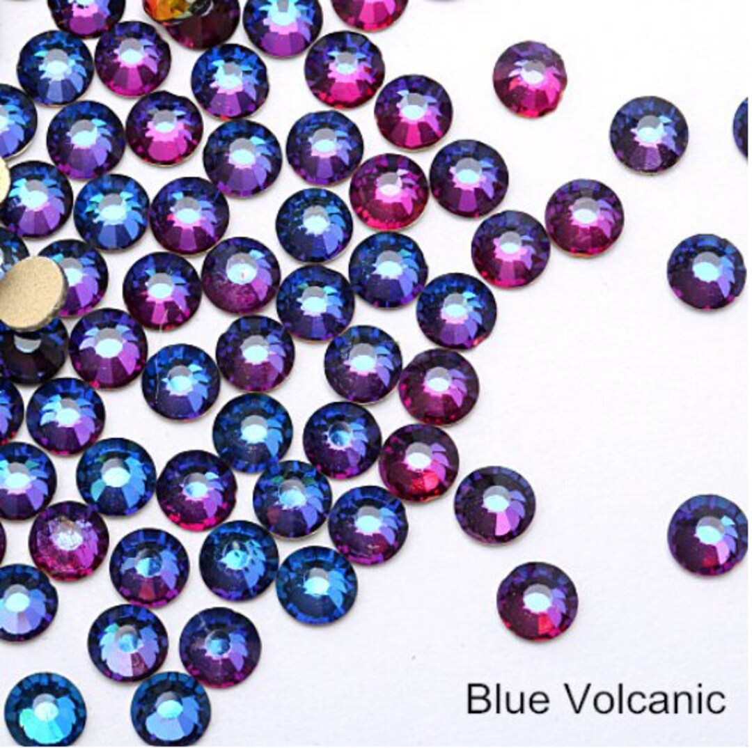 Blue Volcanic | Glass Rhinestones | 10 Gross Bag | 1440 Pcs | Flatback ...