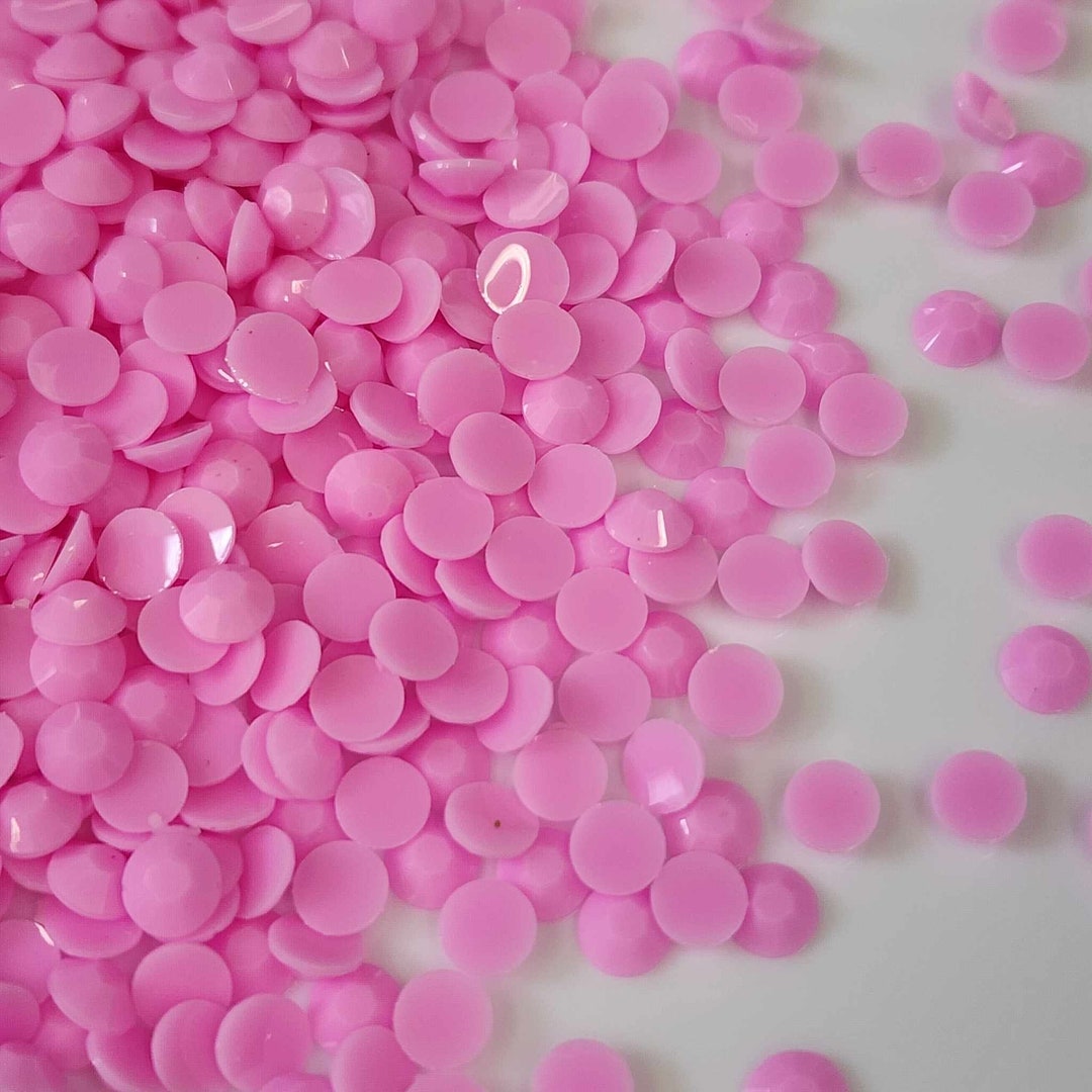 Pink Macaroon Opaque Jelly Resin Flat Back Rhinestones - No AB Coating ...