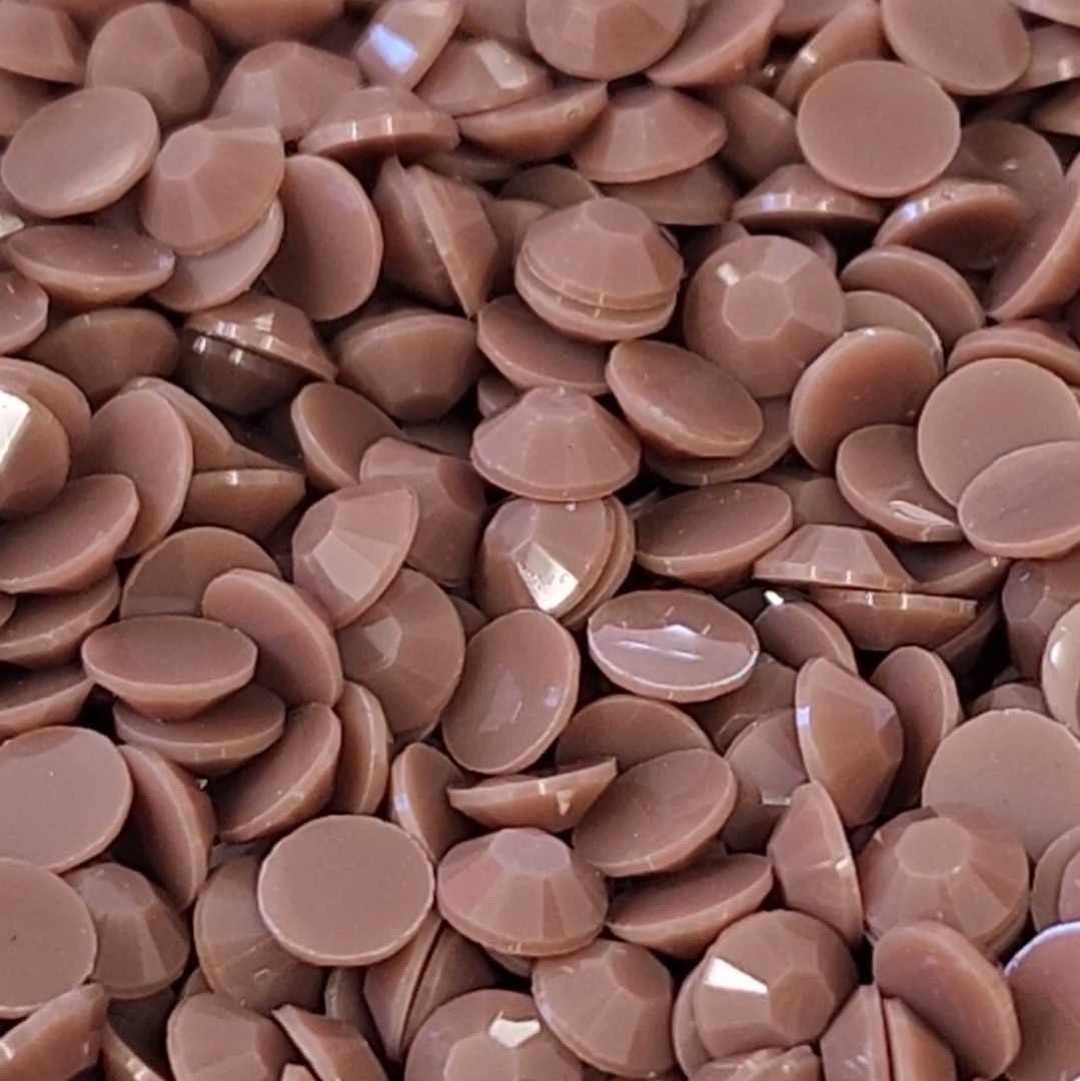 Mocha OPAQUE Jelly Solid - No AB Coating - Resin Rhinestones - 1000 Pcs ...