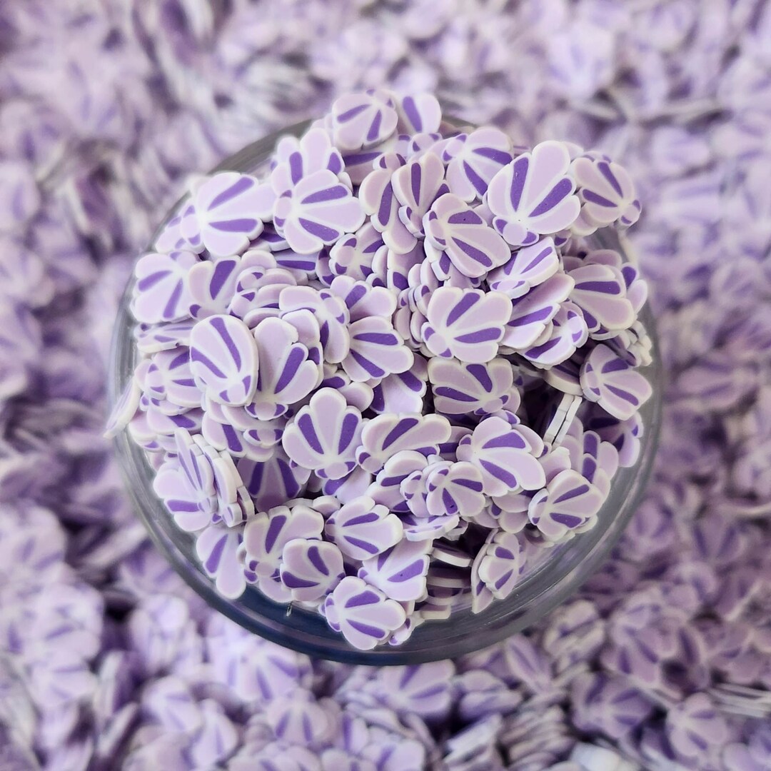 Purple Sea Shell - 30 - 60 Grams - 5mm - Polymer Clay Slices - Fake ...