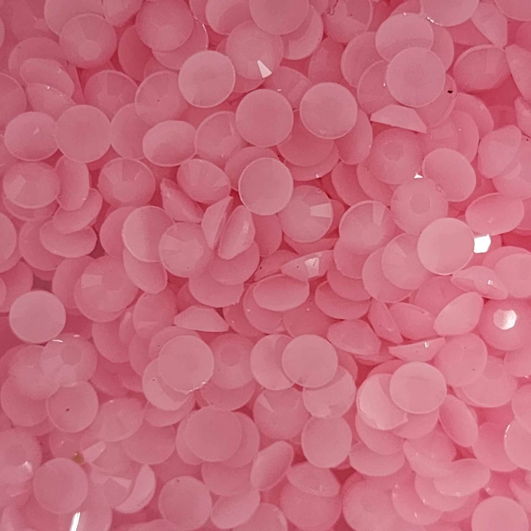 Carnation Pink OPAQUE Jelly Solid - No AB Coating - Resin Rhinestones ...
