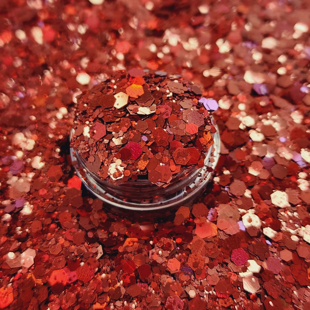 RUBY Rich Red Chunky Glitter Mix, 2 Oz Shaker, Polyester Glitter ...