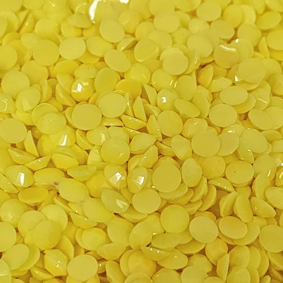 Unmellow Yellow OPAQUE Jelly Solid - No AB Coating - Resin Rhinestones ...