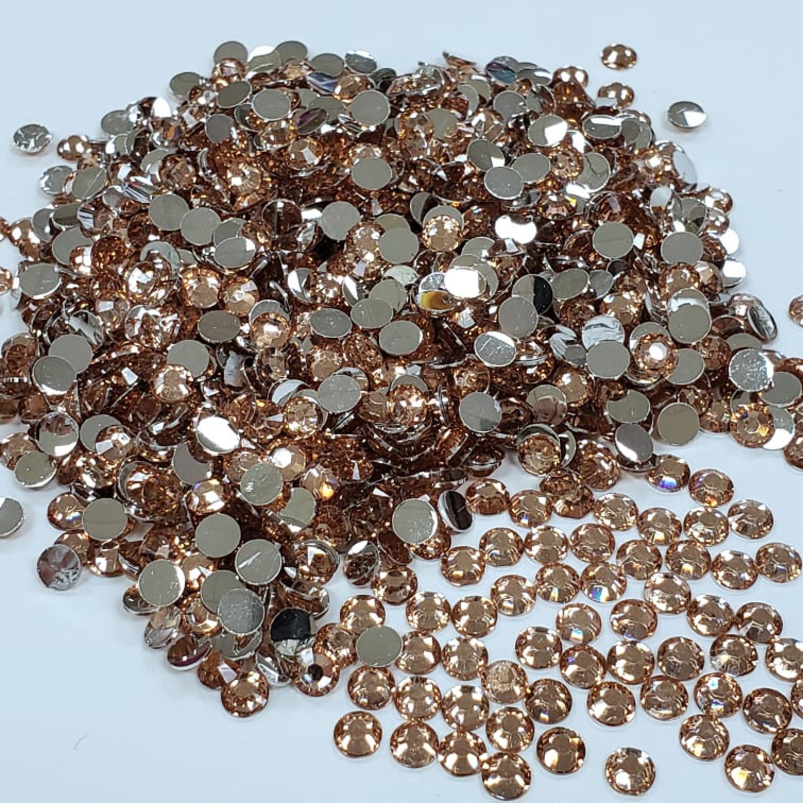 Champagne - Silverback Non-hot Fix Resin Rhinestones - Flat Back ...
