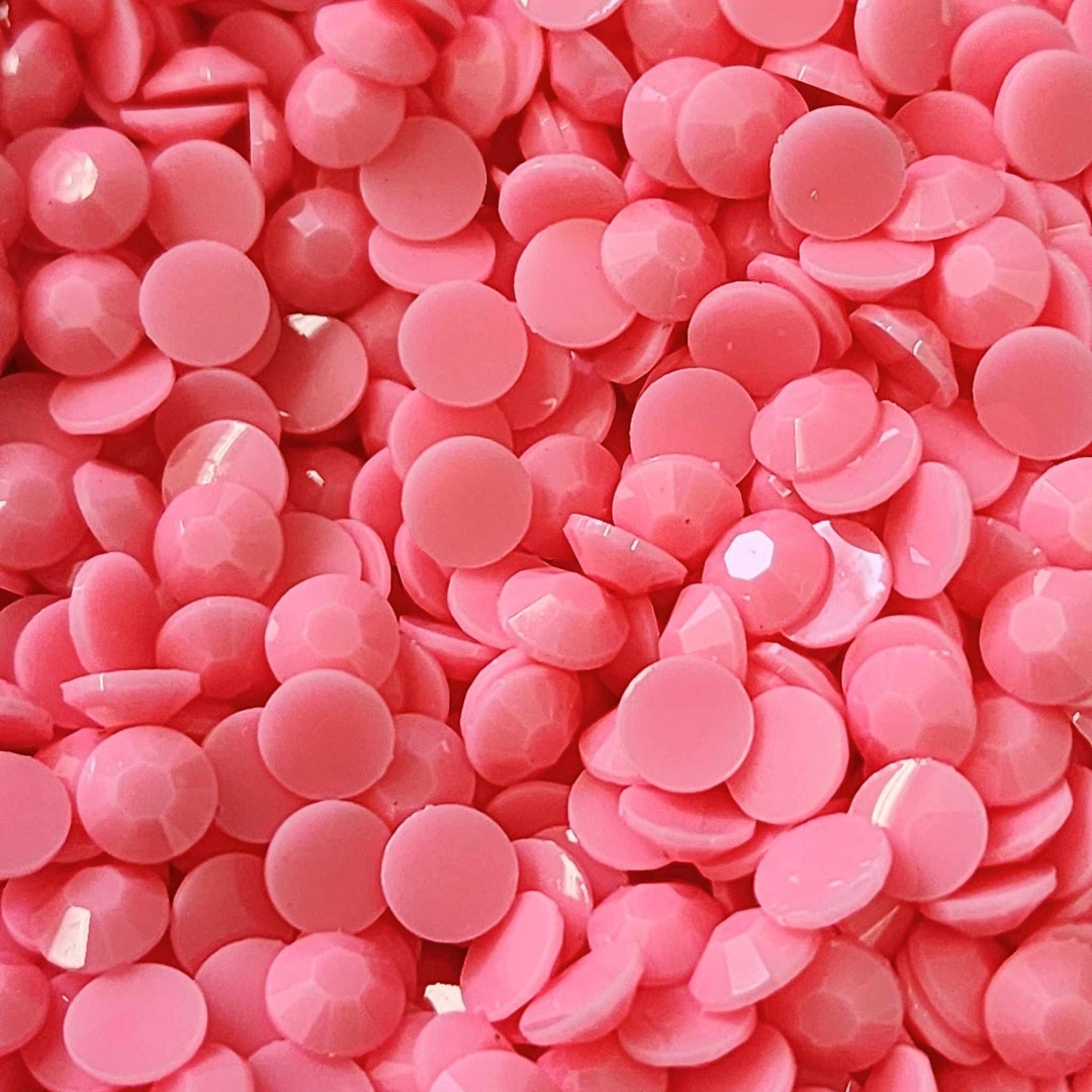 Coral OPAQUE Jelly Solid - No AB Coating - Resin Rhinestones - 1000 Pcs ...