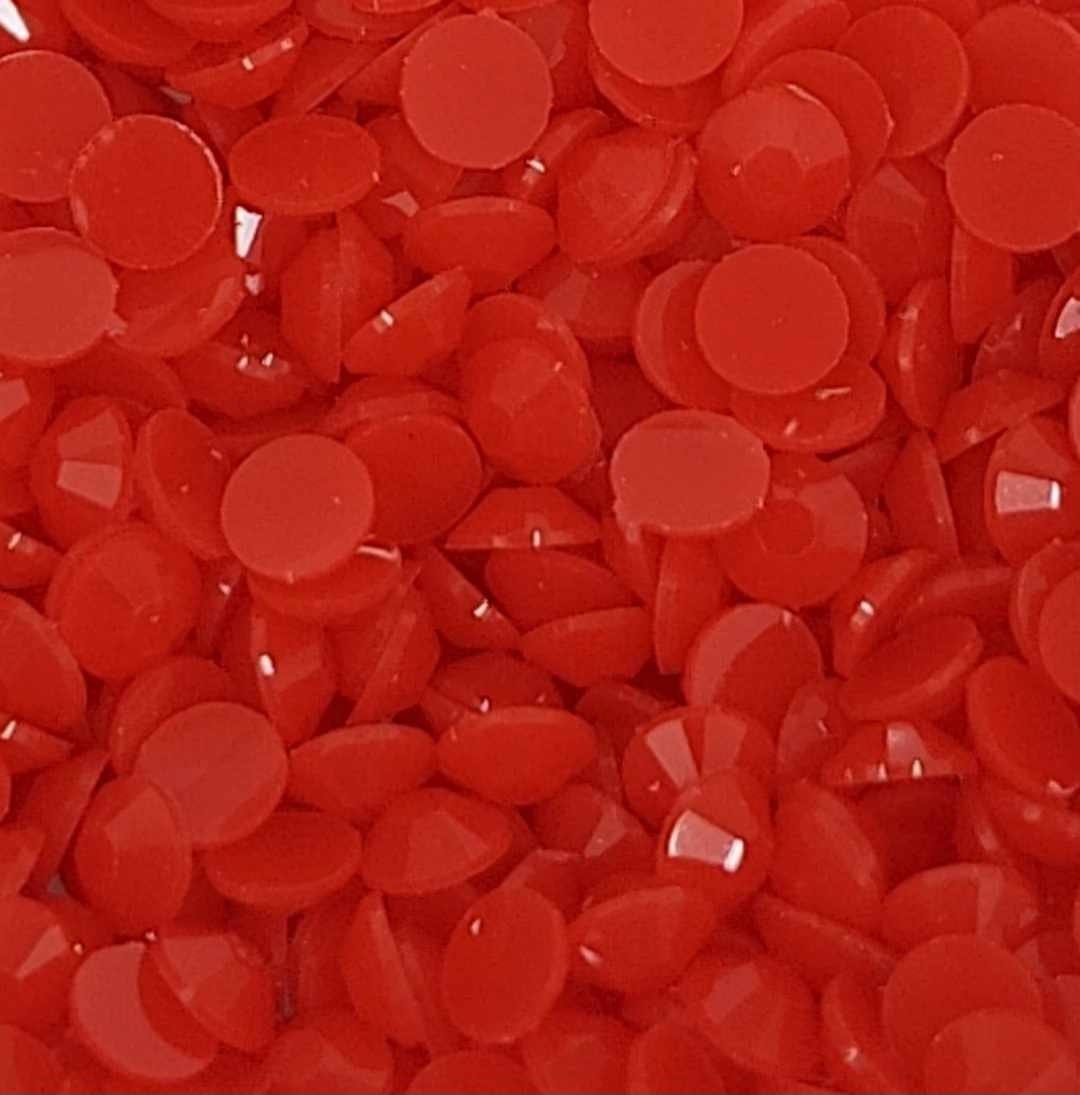 Rouge OPAQUE Jelly Solid - No AB Coating - Resin Rhinestones - 1000 Pcs ...
