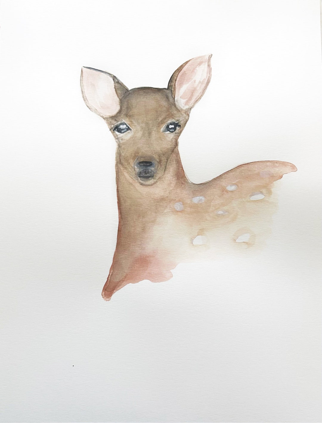 Little Bambi, Original Watercolor Painting. 9x12 Inch - Etsy