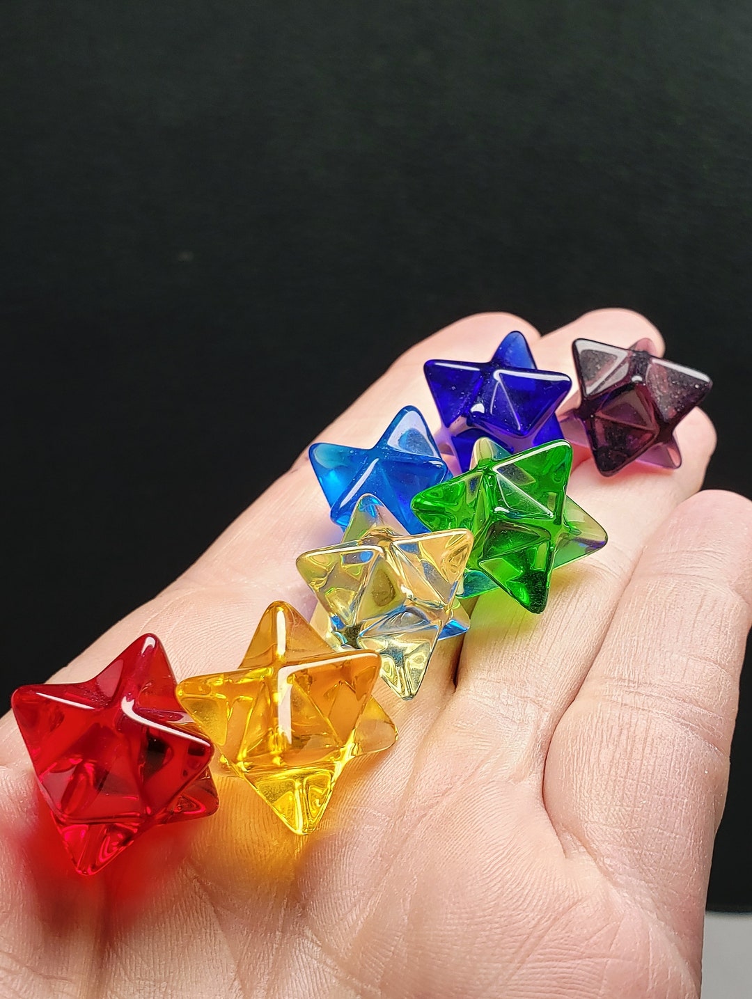 SALE! ANDARA CRYSTAL Merkabas - 7 Chakra Colors Merkabas Made From ...