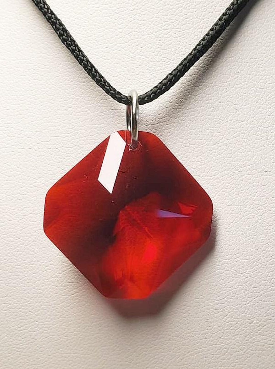 Andara Crystal Sacred Geometry Pendant Tetrahedron Deep Red / Lion's ...
