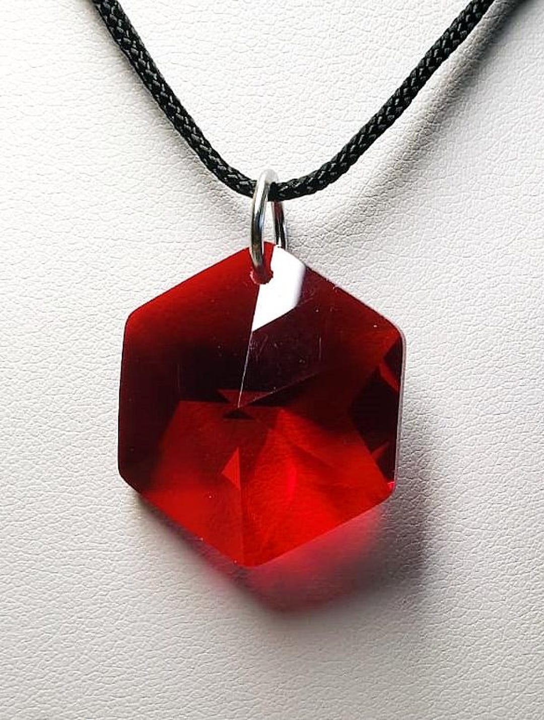 Andara Crystal Sacred Geometry Pendant Hexahedron Deep Red / Lion's ...