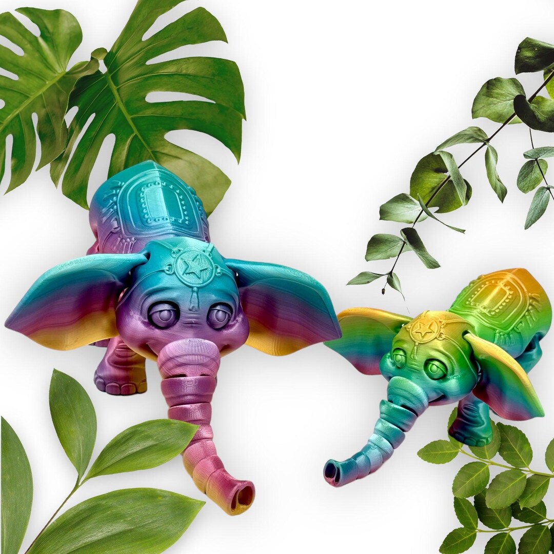 Circus Elephant | 3d Printed | Articulated Flexible | Custom Fidget Toy ...