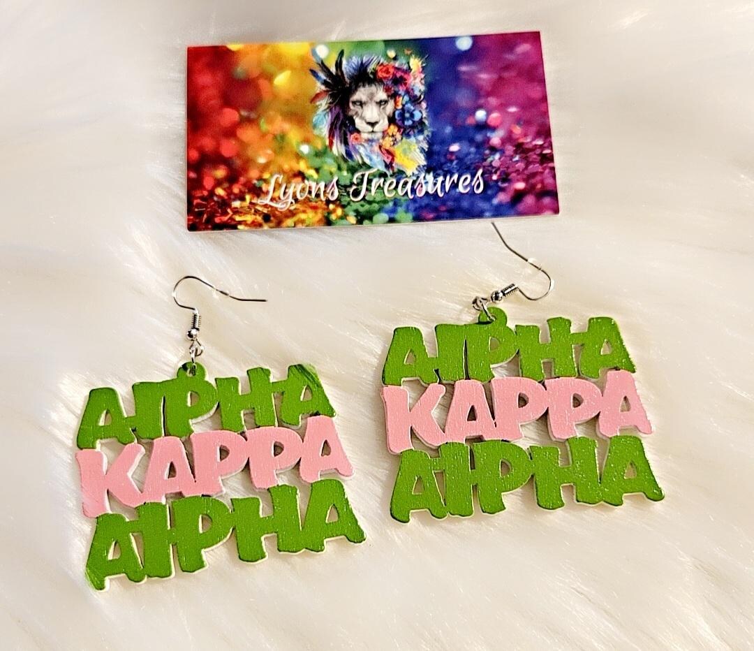 Alpha Kappa Alpha Earrings - Etsy