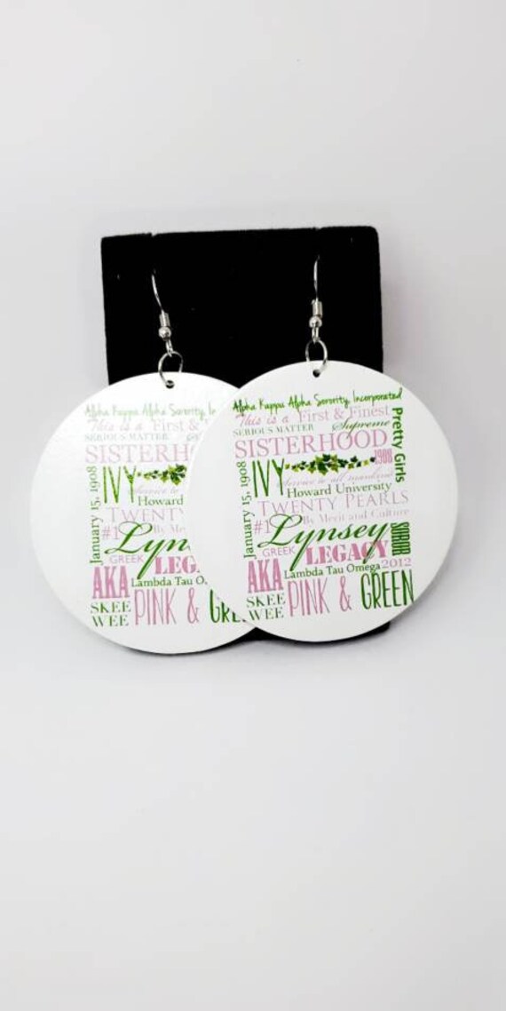 Alpha Kappa Alpha Earrings - Etsy