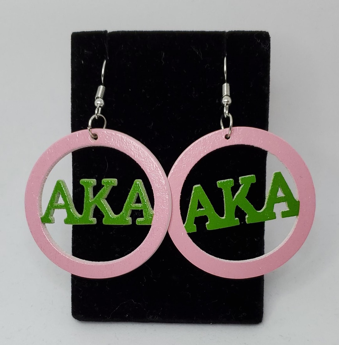 Alpha Kappa Alpha Earrings (SMALL) PINK - Etsy