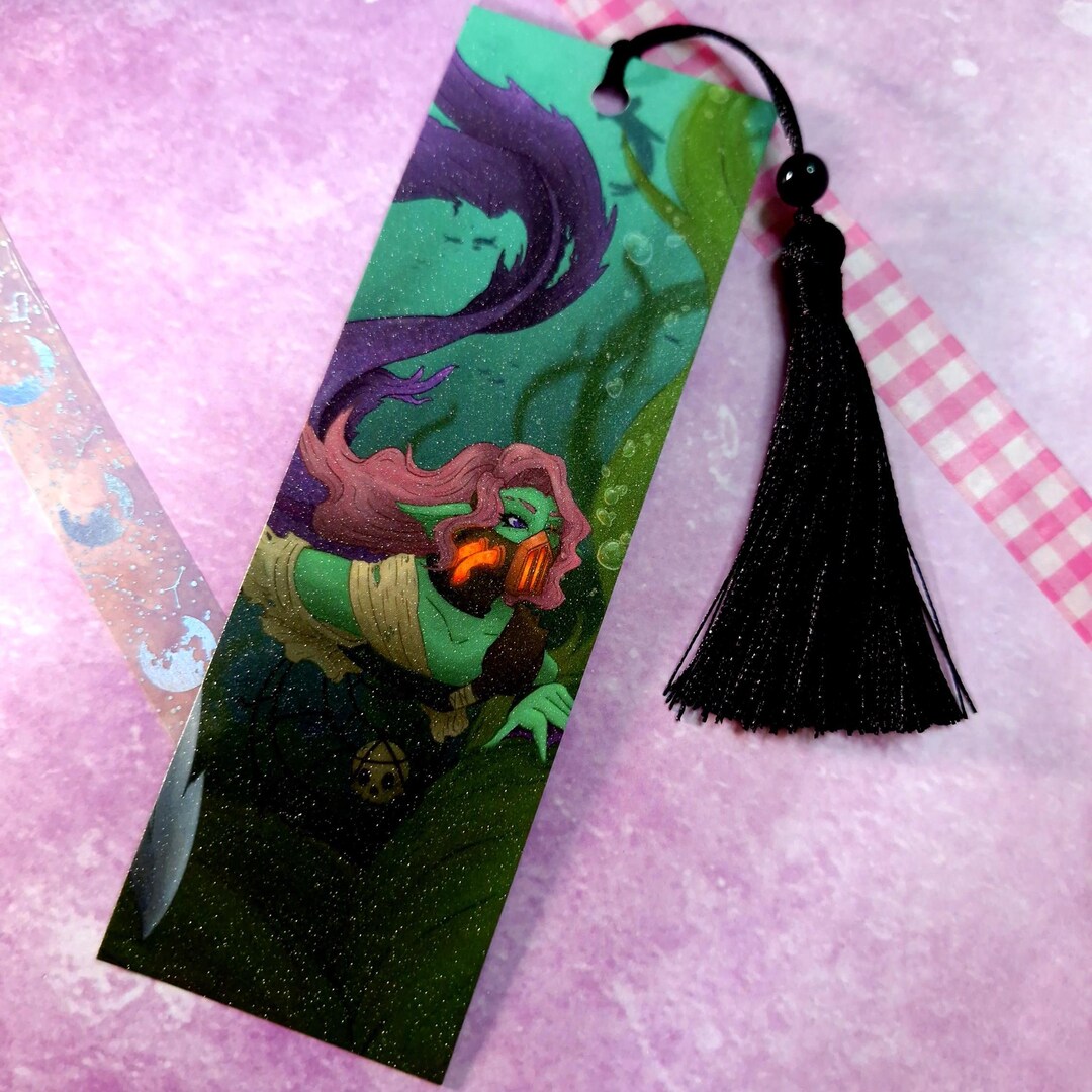 Dystopian Mermaid, Dark Fantasy, Glitter Bookmark With Tassel - Etsy
