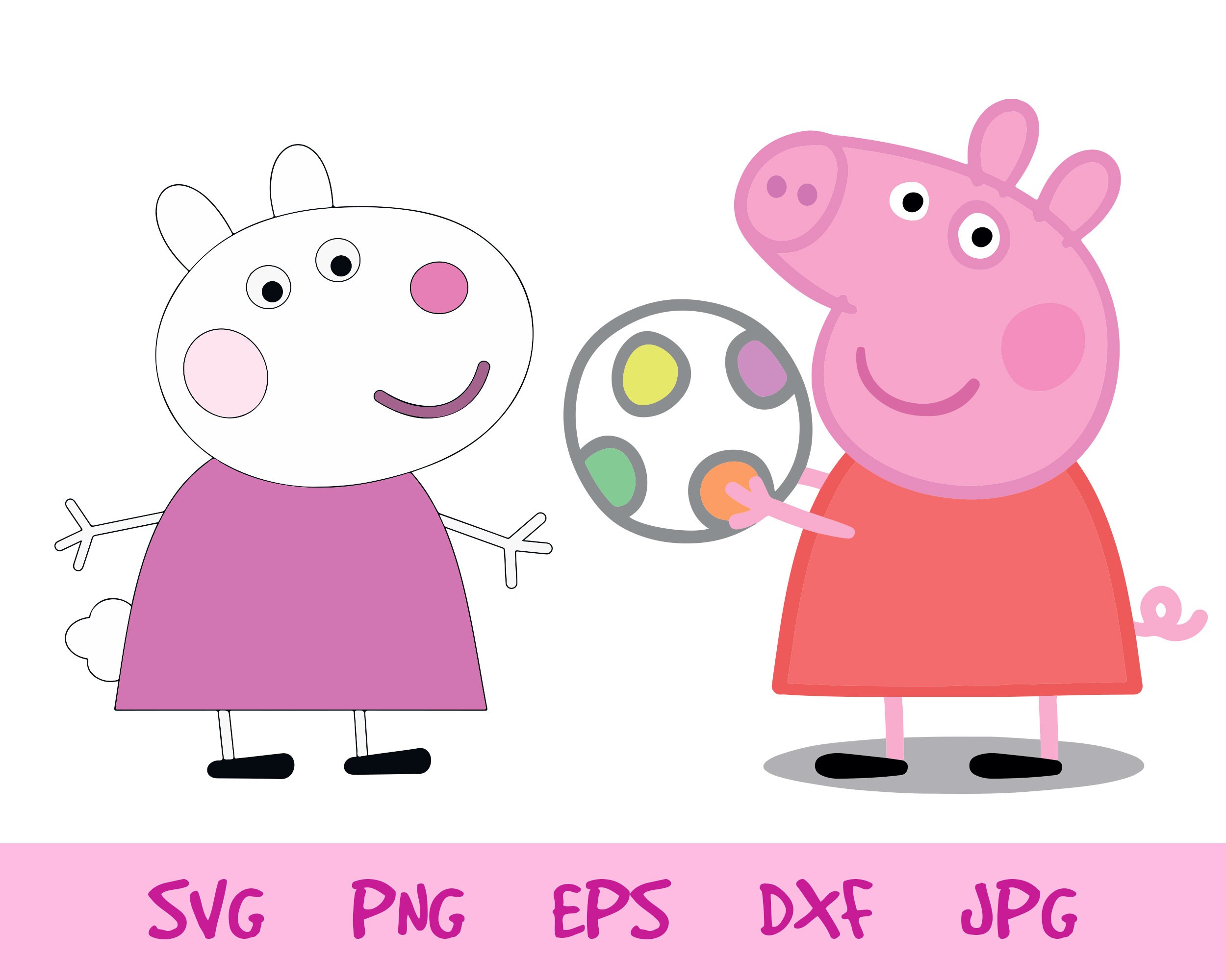 Suzy Sheep Vectors Files Downloadable Peppa Pig SVG | Etsy