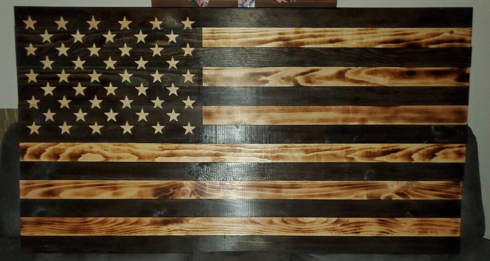 Burnt Hand Carved Wooden Flags - Etsy