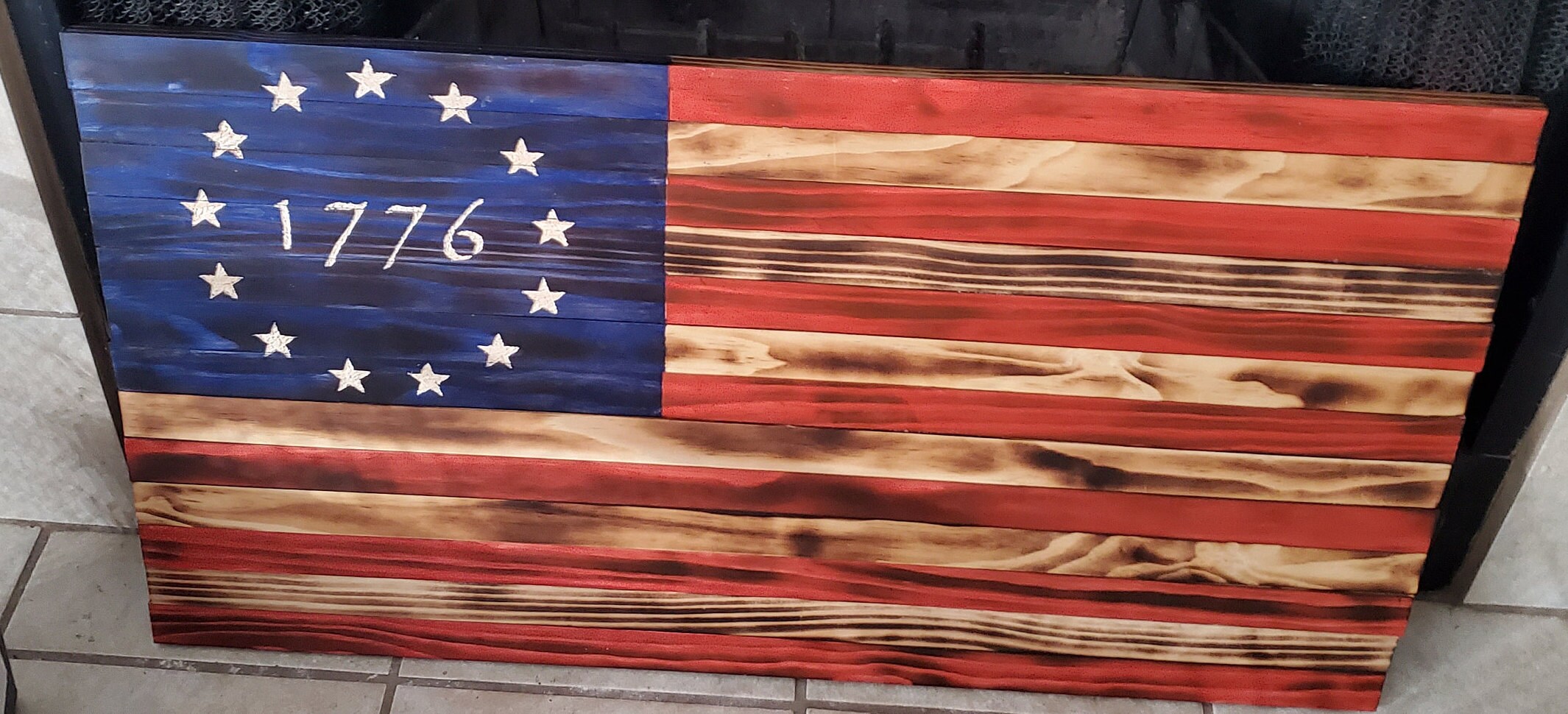 Burnt Hand Carved Wooden Flags - Etsy