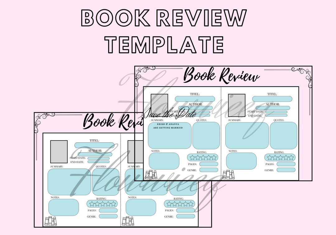 Book Review Sheet - Etsy
