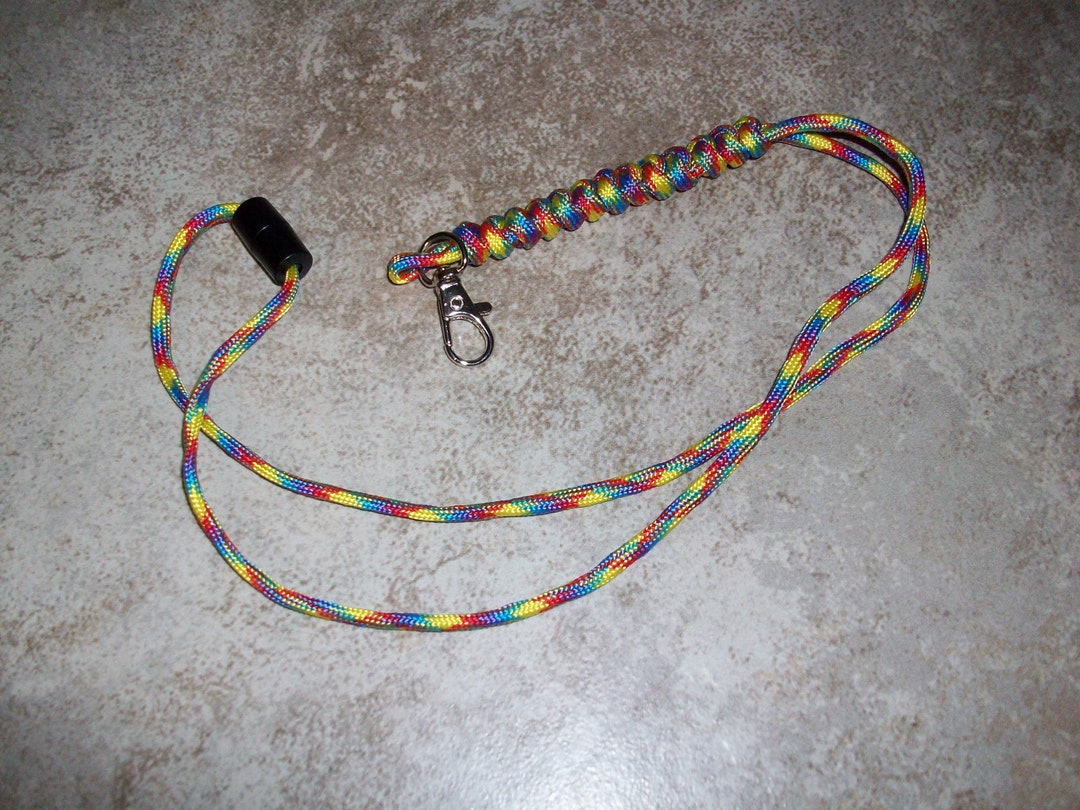 Pride Rainbow Paracord Snake Knot Lanyard With Safety Breakaway Clasp ...