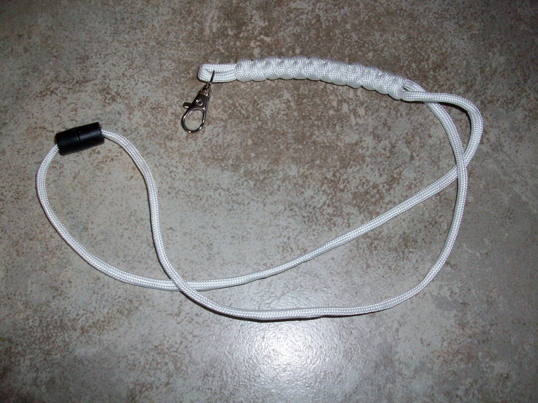 White Paracord Snake Knot Lanyard With Safety Breakaway Clasp - Etsy
