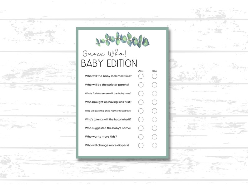 7 Editable and Printable BABY Shower Games Bundle, Name and Questions ...