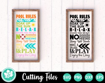 Pool Rules Svg | Etsy