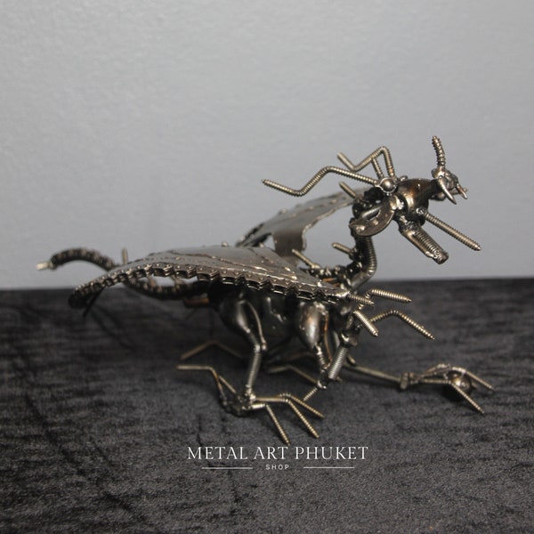 Scrap Metal Dragon Sculpture - Etsy