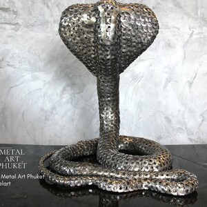 King Cobra Recycled Metal Statues - Etsy