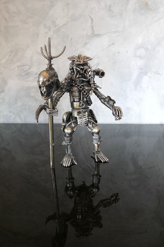 Predator Holding An Alien Head Mace Inspired Recycled Scrap | Etsy