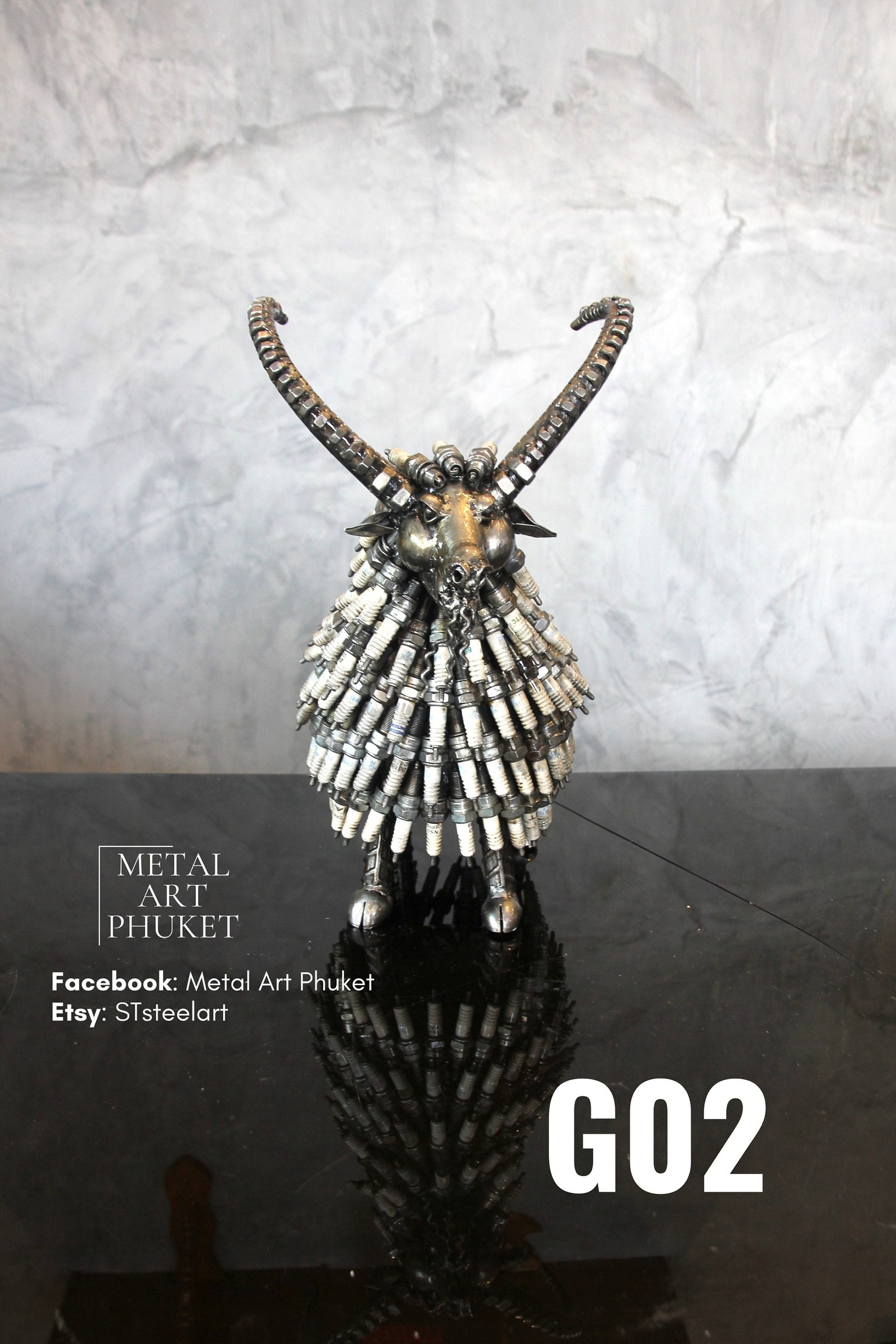 Made to Order Horned Goat From Recycled Scrap Metal Art Sculpture - Etsy