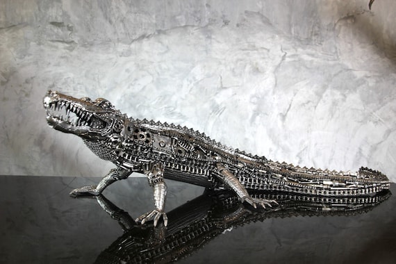 Alligator/Crocodile Large Size Recycled Metal Art Sculpture | Etsy