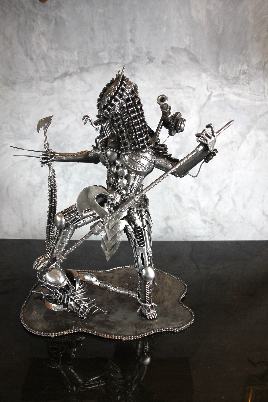 Predator Standing Inspired Recycled Scrap Metal Art Sculpture - Etsy