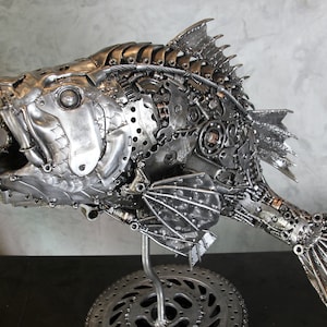 Bass Fish 24" Recycled Scrap Metal Art Sculpture - Etsy