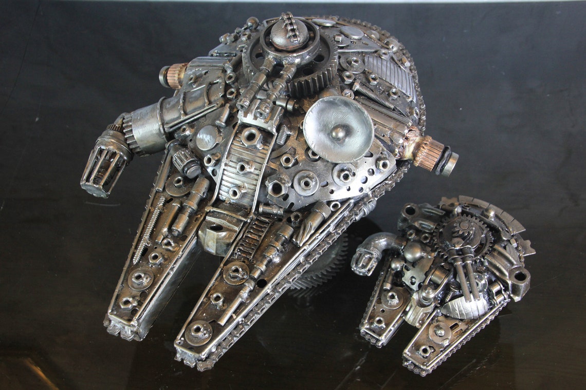 Spaceship 13 Robot Recycled Metal Art - Etsy