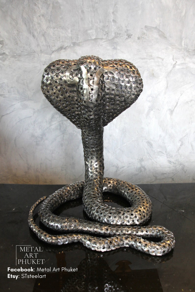 King Cobra Recycled Scrap Metal Art - Etsy