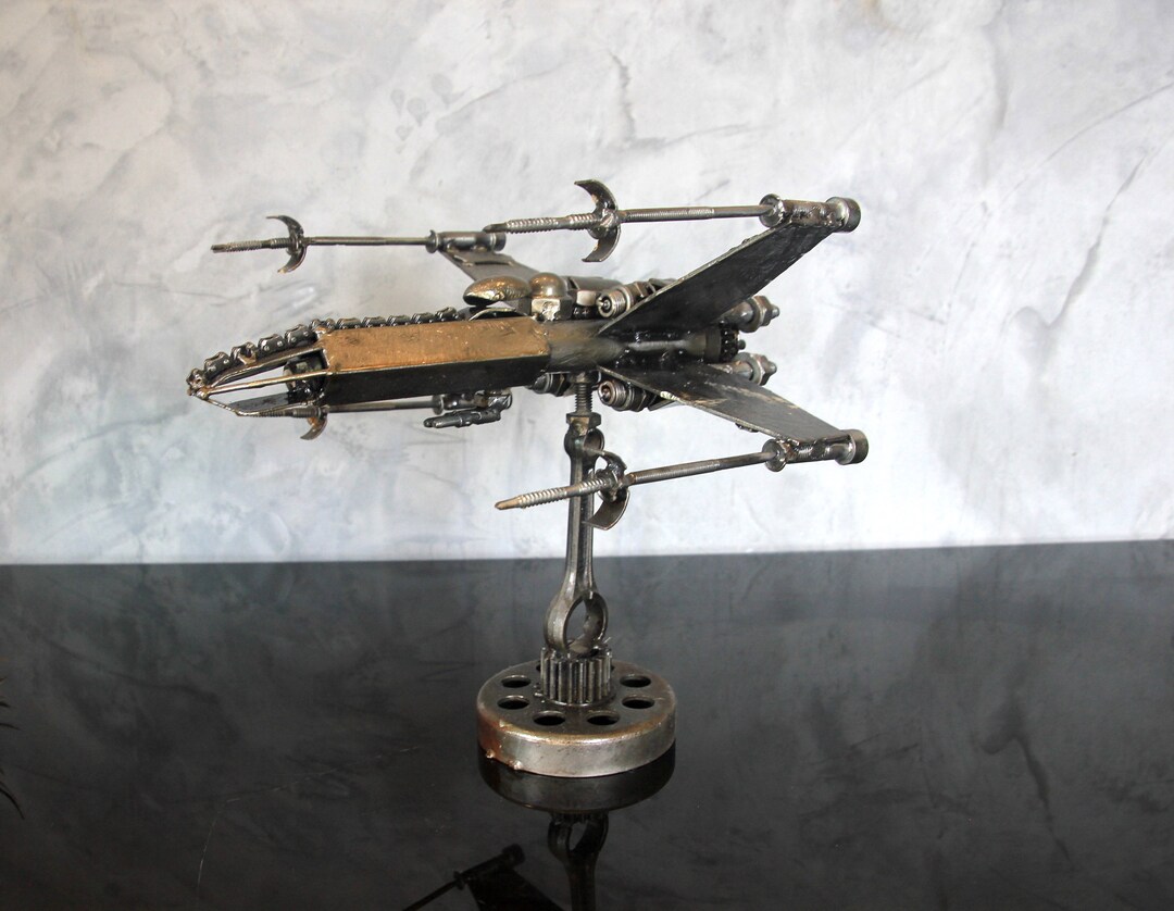 X-wing 11" Starfighter Inspired Robot Recycled Scrap Metal Art ...