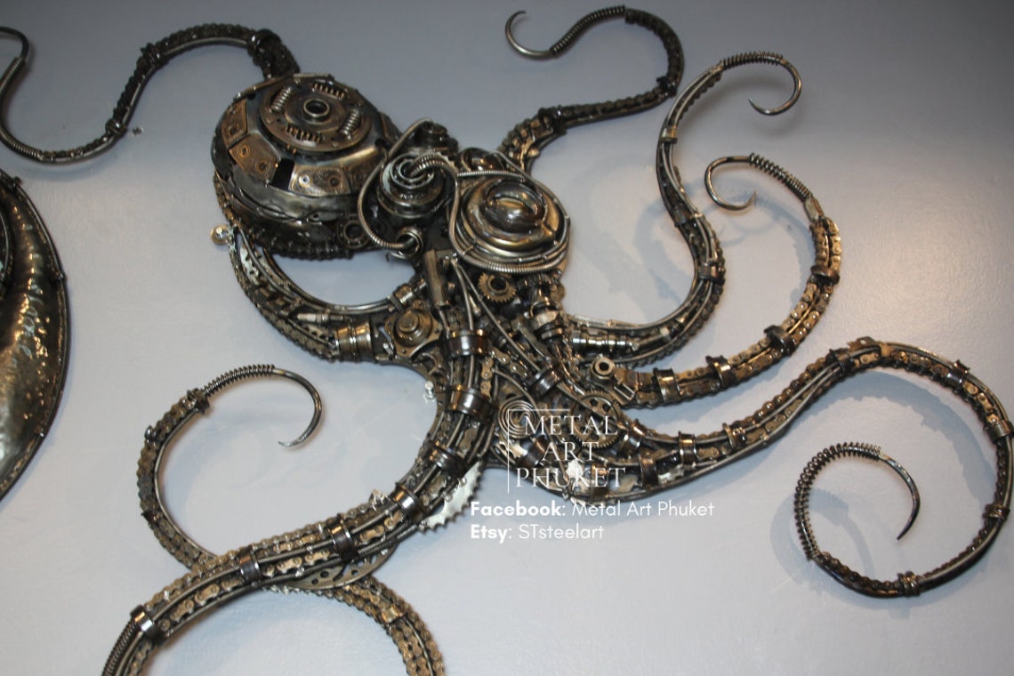 Made to Order Giant Octopus Scrap Metal Sculpture - Etsy