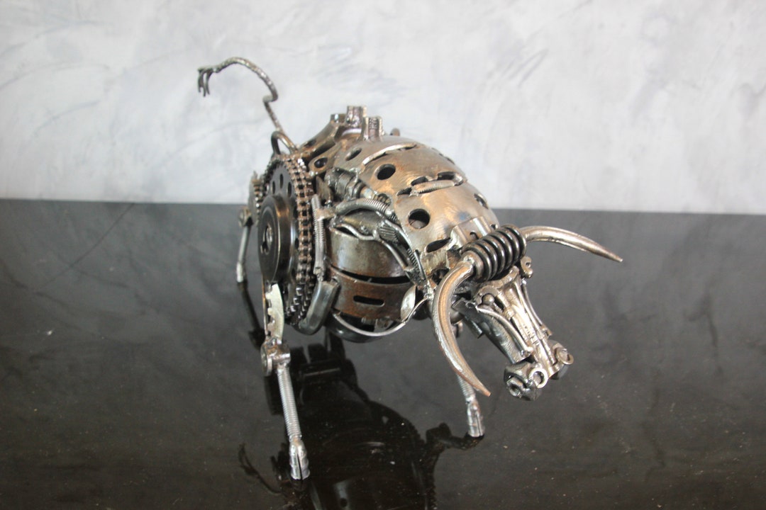 Bull Scrap Metal Art - Etsy