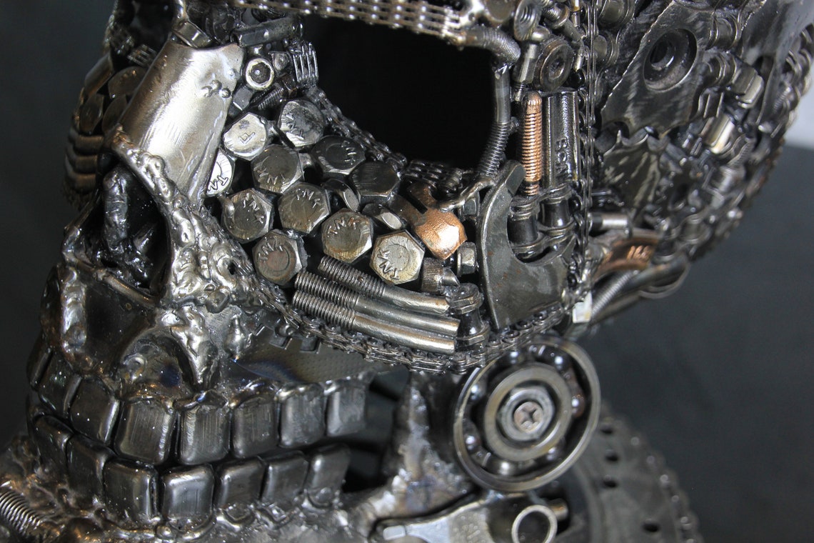 Skull From Recycled Scrap Metal Art - Etsy