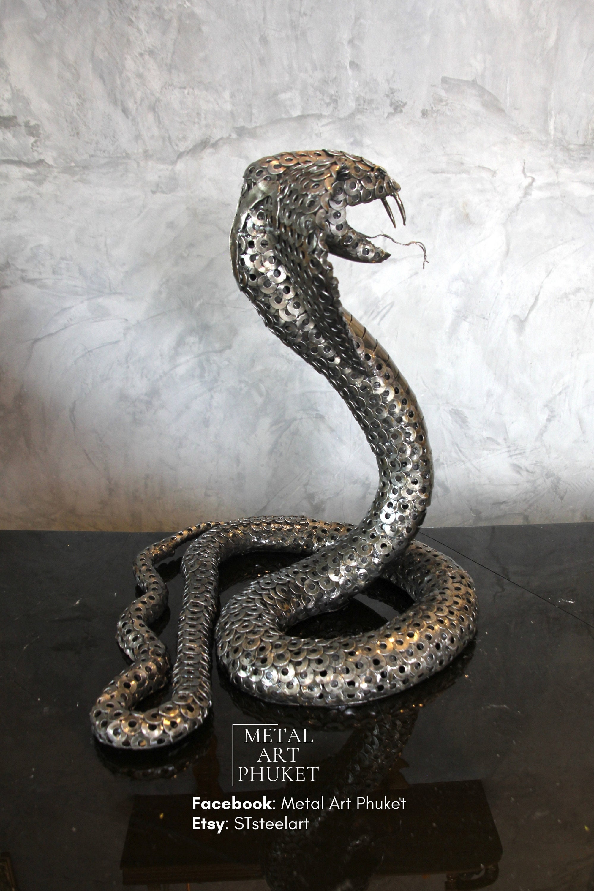 King Cobra Recycled Scrap Metal Art - Etsy