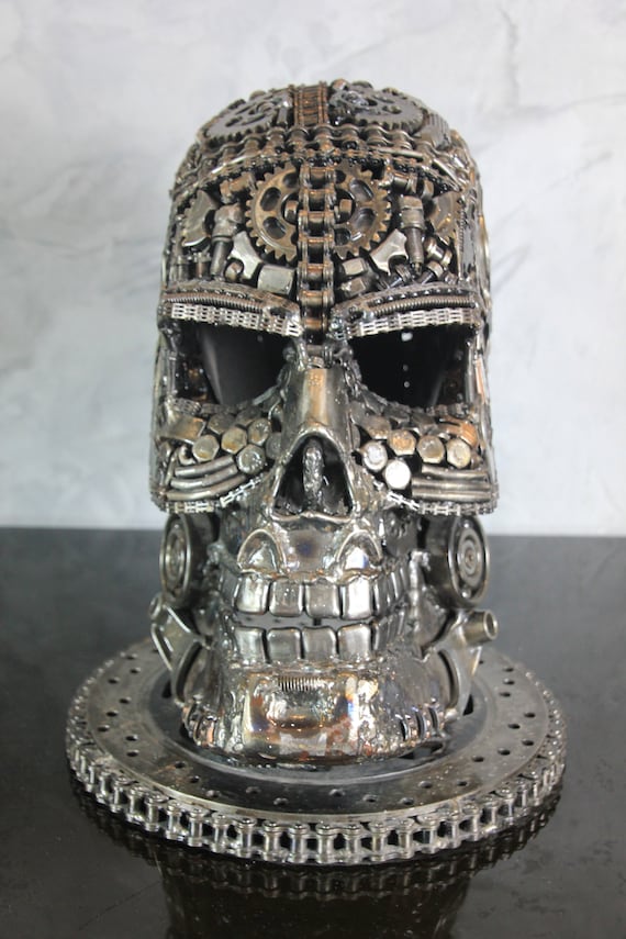Skull From Recycled Scrap Metal Art - Etsy
