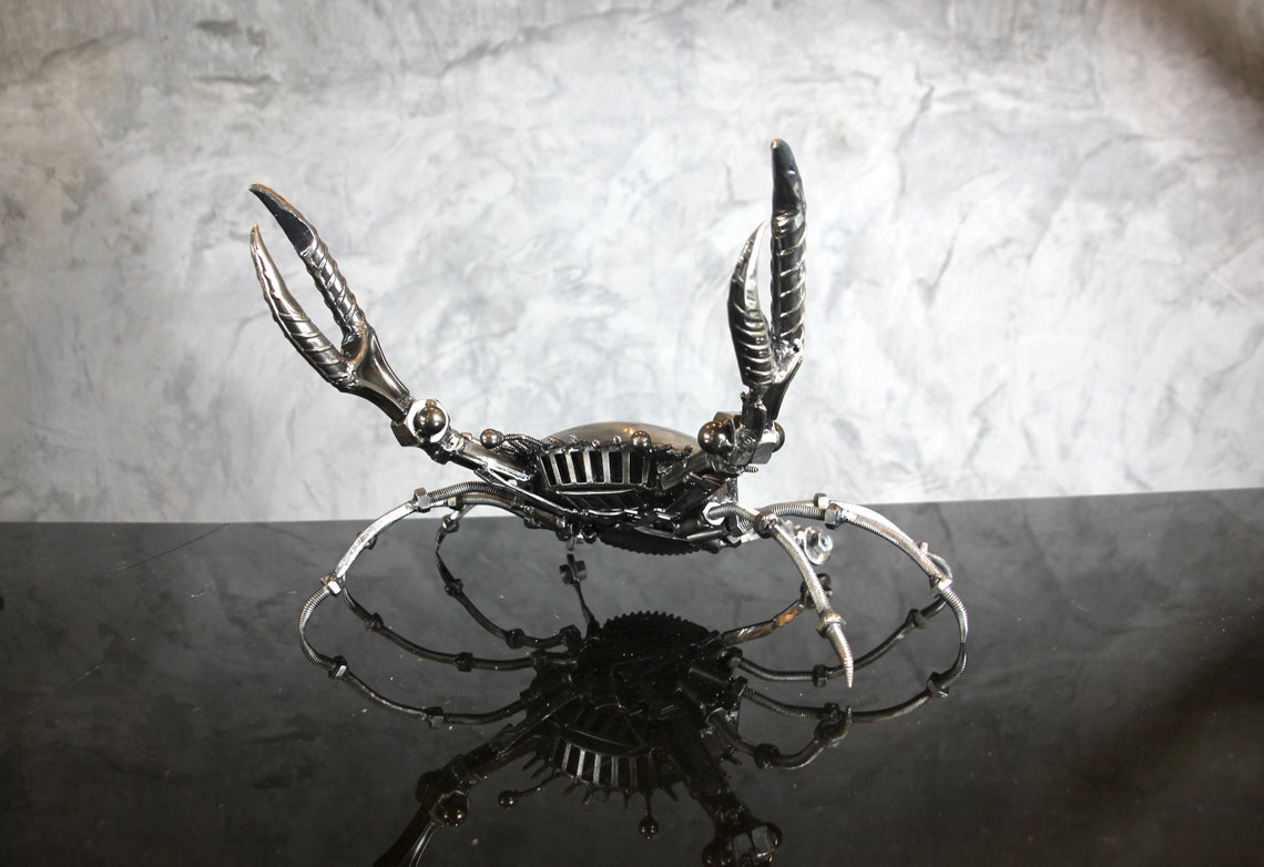 Crab 17" Metal Sculpture Art - Etsy