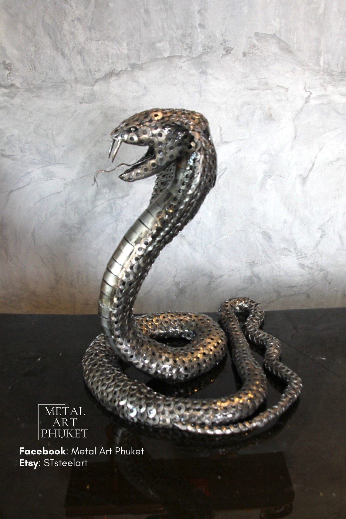 King Cobra Recycled Scrap Metal Art - Etsy
