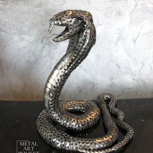 King Cobra Recycled Metal Statues - Etsy
