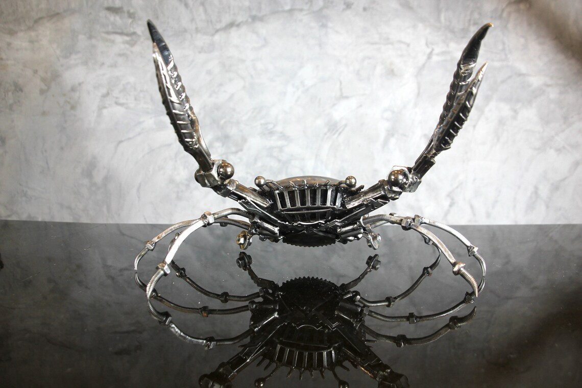 Crab 17" Metal Sculpture Art - Etsy
