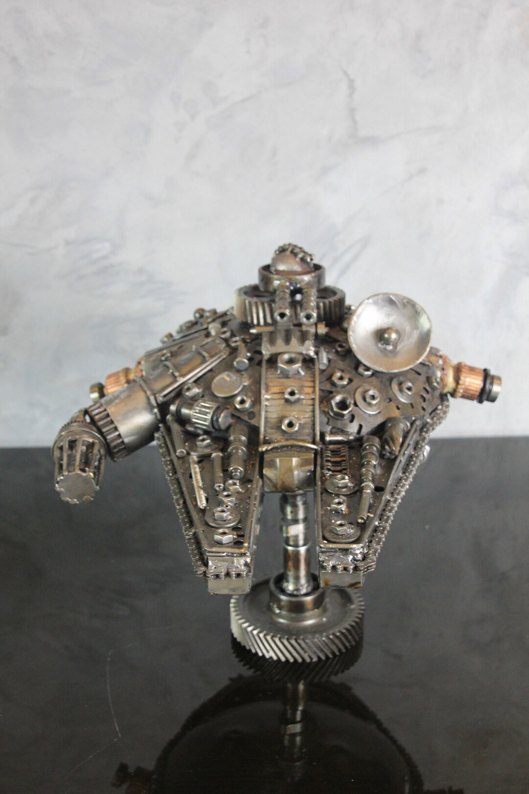 Spaceship 13" Robot Recycled Metal Art - Etsy