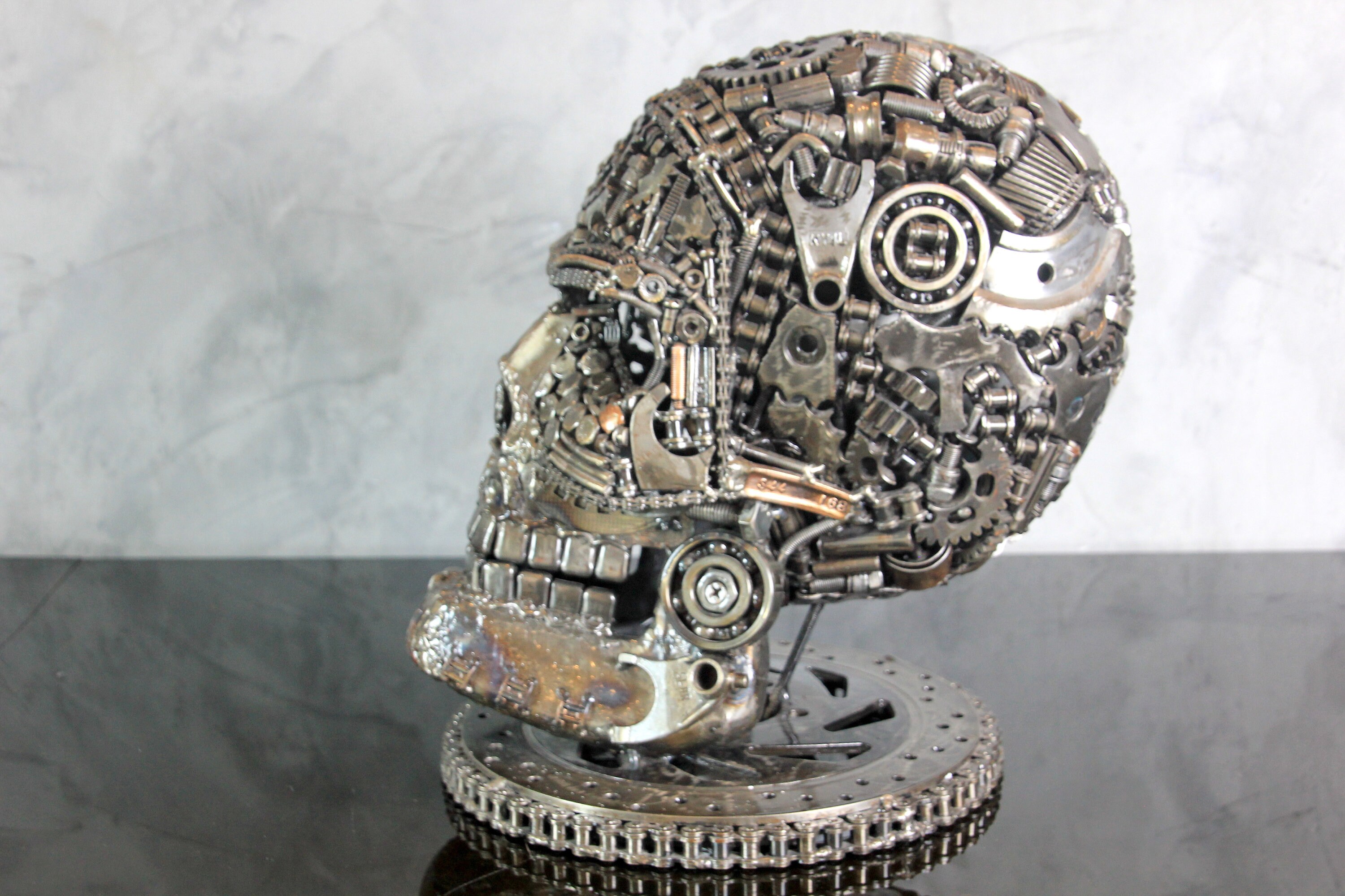 Skull From Recycled Scrap Metal Art - Etsy