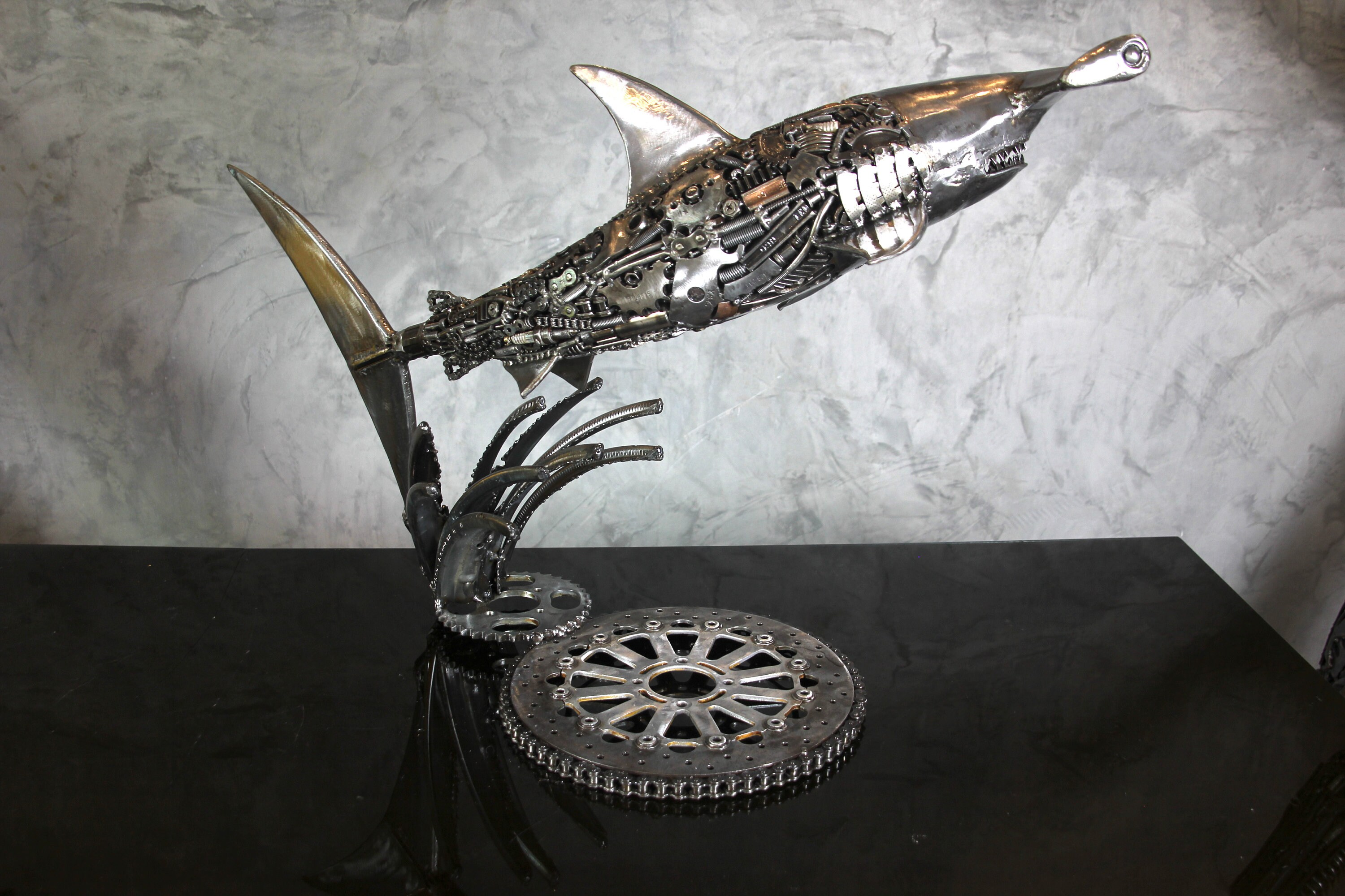 Hammerhead Shark With Stand 23 Recycled Scrap Metal Art | Etsy