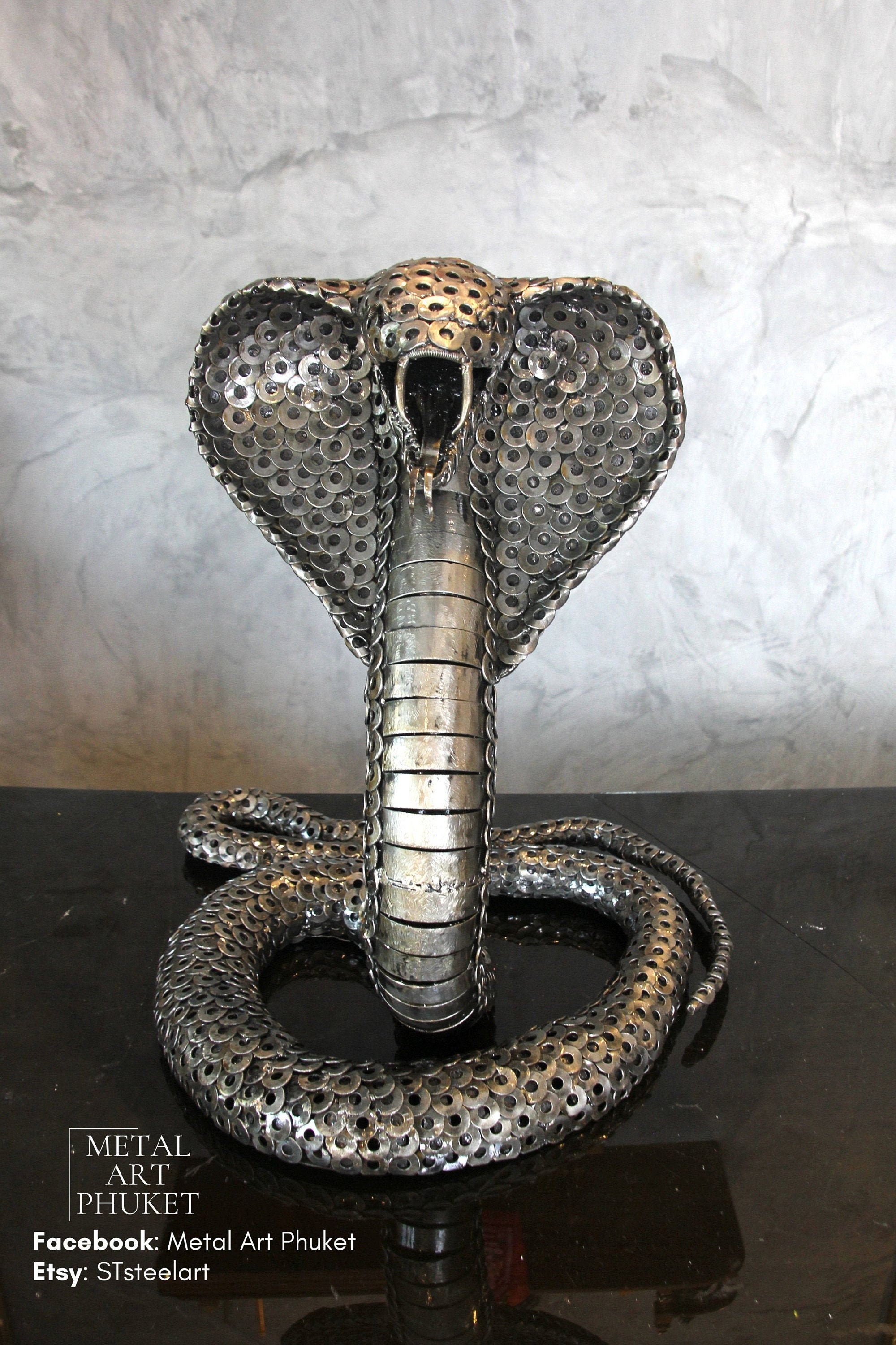 King Cobra Recycled Scrap Metal Art - Etsy